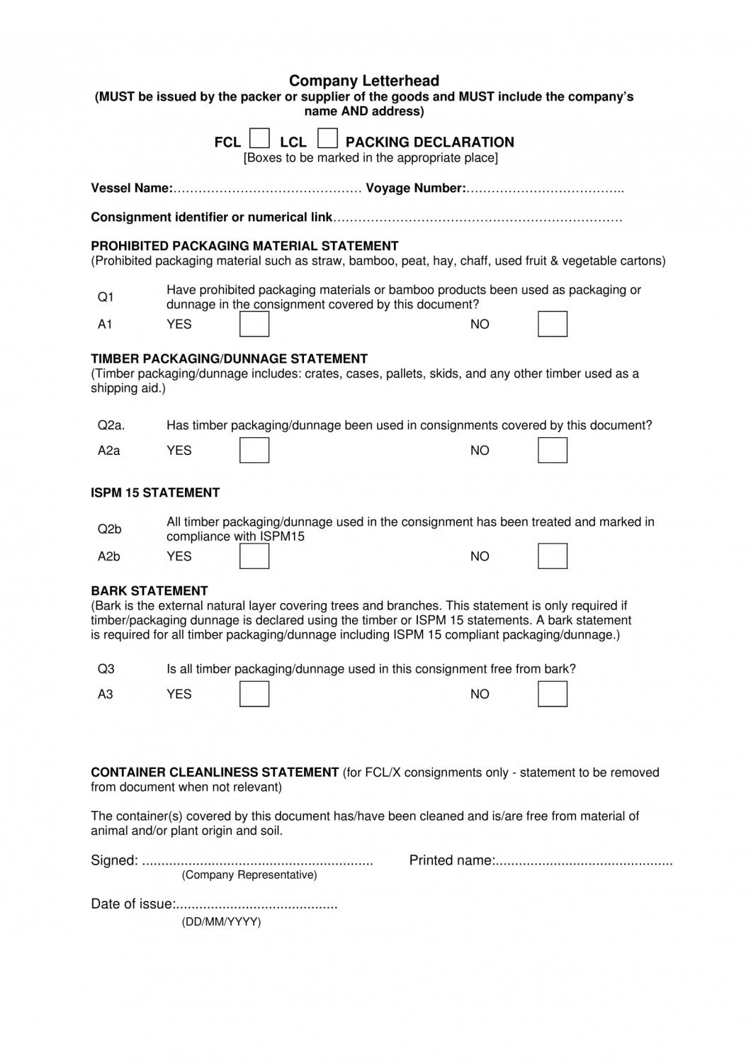 packing-declaration-1 - SNP GROUP OF COMPANIES